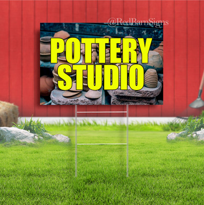 Pottery Studio Indoor Outdoor Yard Sign with metal stakes | eBay