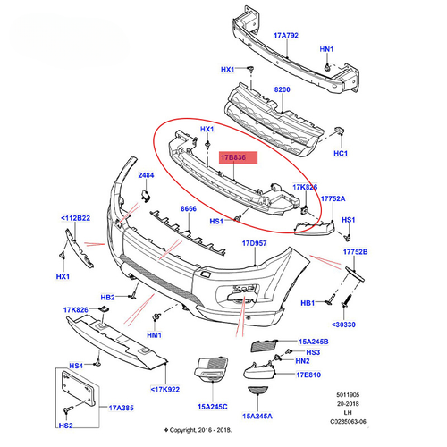 Front Bumper Support Bracket LR038530 For Land Rover Range Rover Evoque ...