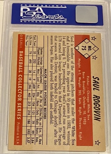 1953 Bowman Color #75 Saul Rogovin PSA 7 Chicago White Sox | eBay