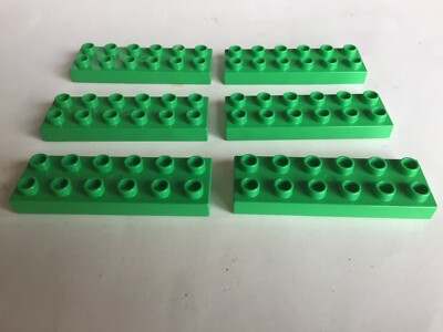 Lego Duplo 2x6 Long Brick, 1 Stud High (NOT Wafer Style), Green - Lot ...