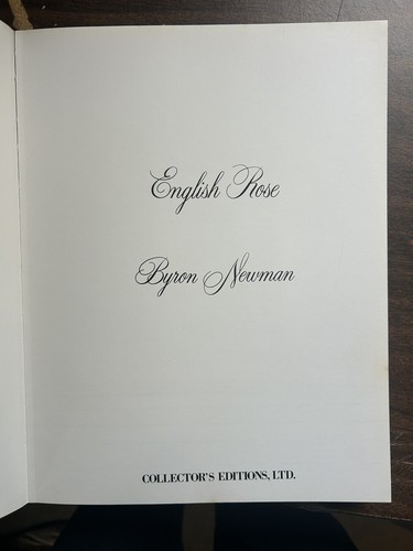 ENGLISH ROSE By Byron Newman NO Dust Jacket HC 1st Printing 1st Edition ...