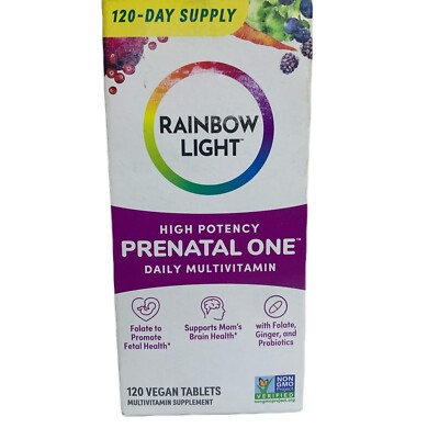 Rainbow Light High Potency Prenatal Daily MultiVitamin 120ct Exp 10/25 ...