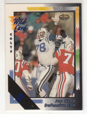 JON HAND 1992 Wild Card NFL #159 Parallel 5 Stripe Indianapolis Colts ...