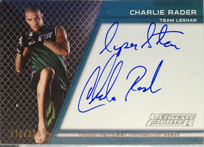 Charlie Rader 2011 Topps The Ultimate Fighter Auto /200 | eBay
