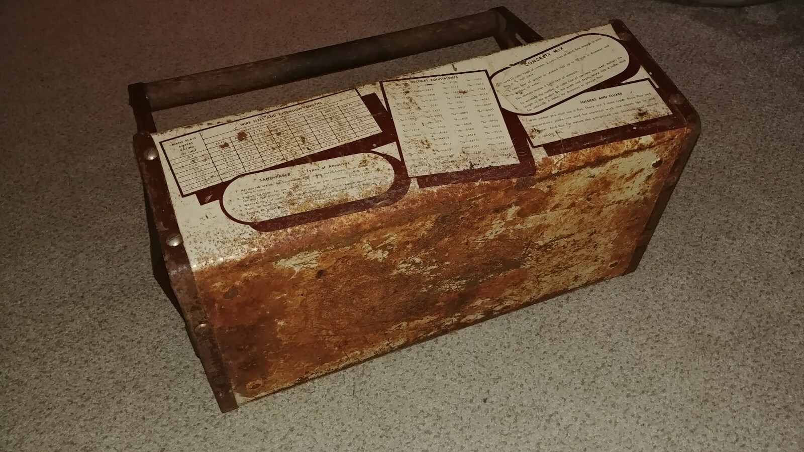 Vintage Craftsman Carryall Metal Tool Box Carrier With Wooden Handle | eBay