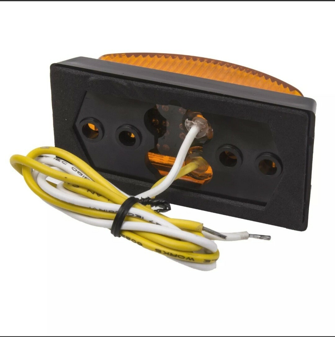 2x LED Side Marker Amber Trailer Clearance Indicator Light Lamp 12/24V ...