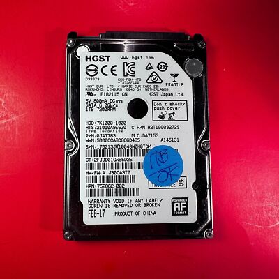 HGST HTS721010A9E630 1TB HDD: 7K1000-1000 MLC: DA7153 6.0Gb P/N ...
