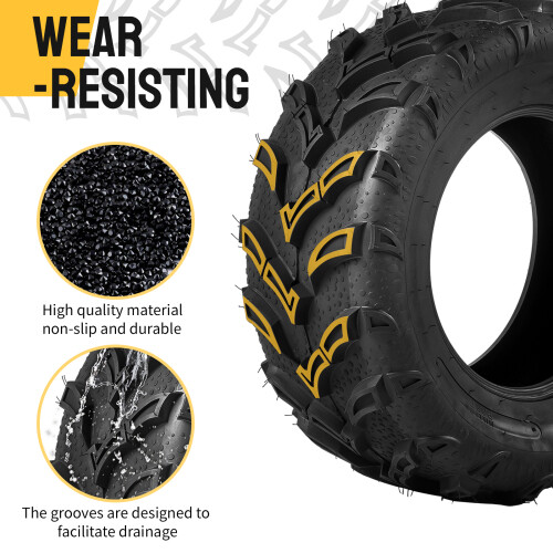 Full Set ATV Tires 25x8-12 25x8x12 Front & 25x10-12 25x10x12 Rear 6PR ...