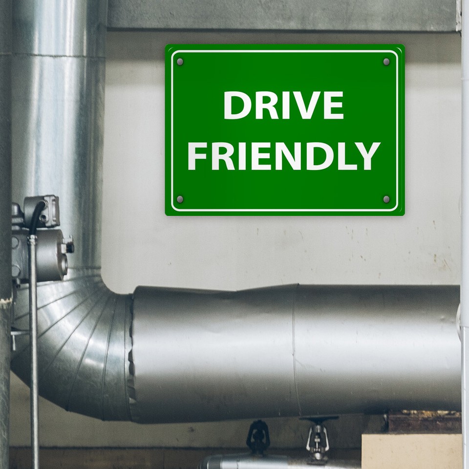 Horizontal Metal Sign Drive Friendly Traffic Weatherproof Street ...