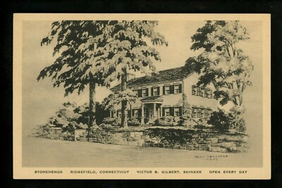 Connecticut CT postcard Ridgefield, Stonehenge Artist Signed Sullivan ...