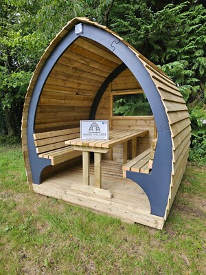 Party Pod Anthracite Grey 4 Seater - Picnic Bench-Table-Party-Garden ...