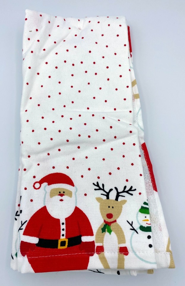 CASABA. CHRISTMAS. SANTA. KITCHEN TOWEL SET. NEW. FREE SHIP. 320-228 | eBay