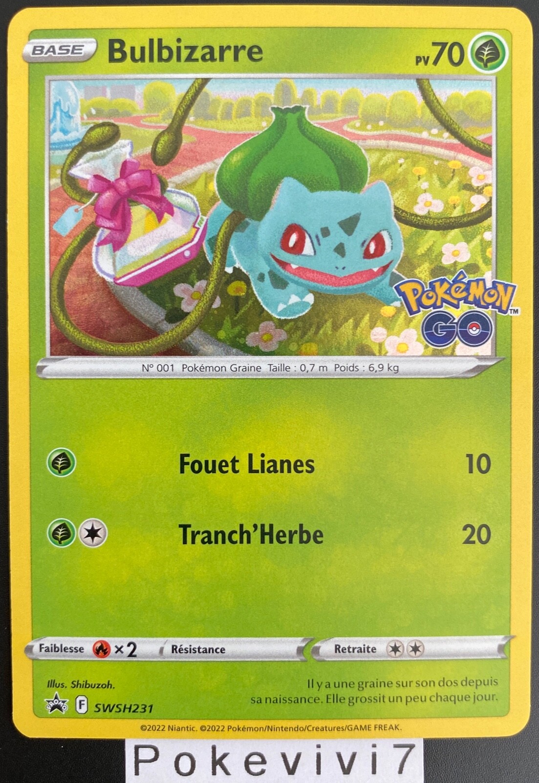 Carte Pokemon BULBIZARRE SWSH231 PROMO Holo Pokémon GO EB10.5 FR NEUF ...