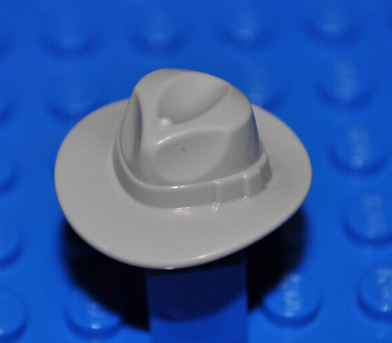 LEGO PARTS 1X FEDORA LIGHT BLUISH GREY HAT/COWBOY/JACKAROO/AKUBRA ...