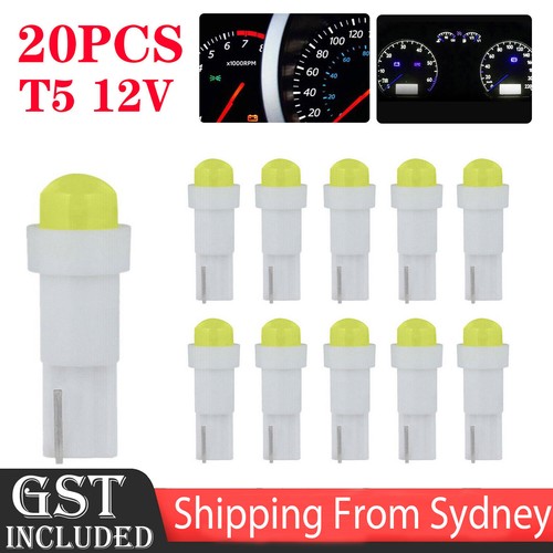 20pcs T5 Dash 5050 SMD LED Car Wedge Dashboard Instrument White Light ...