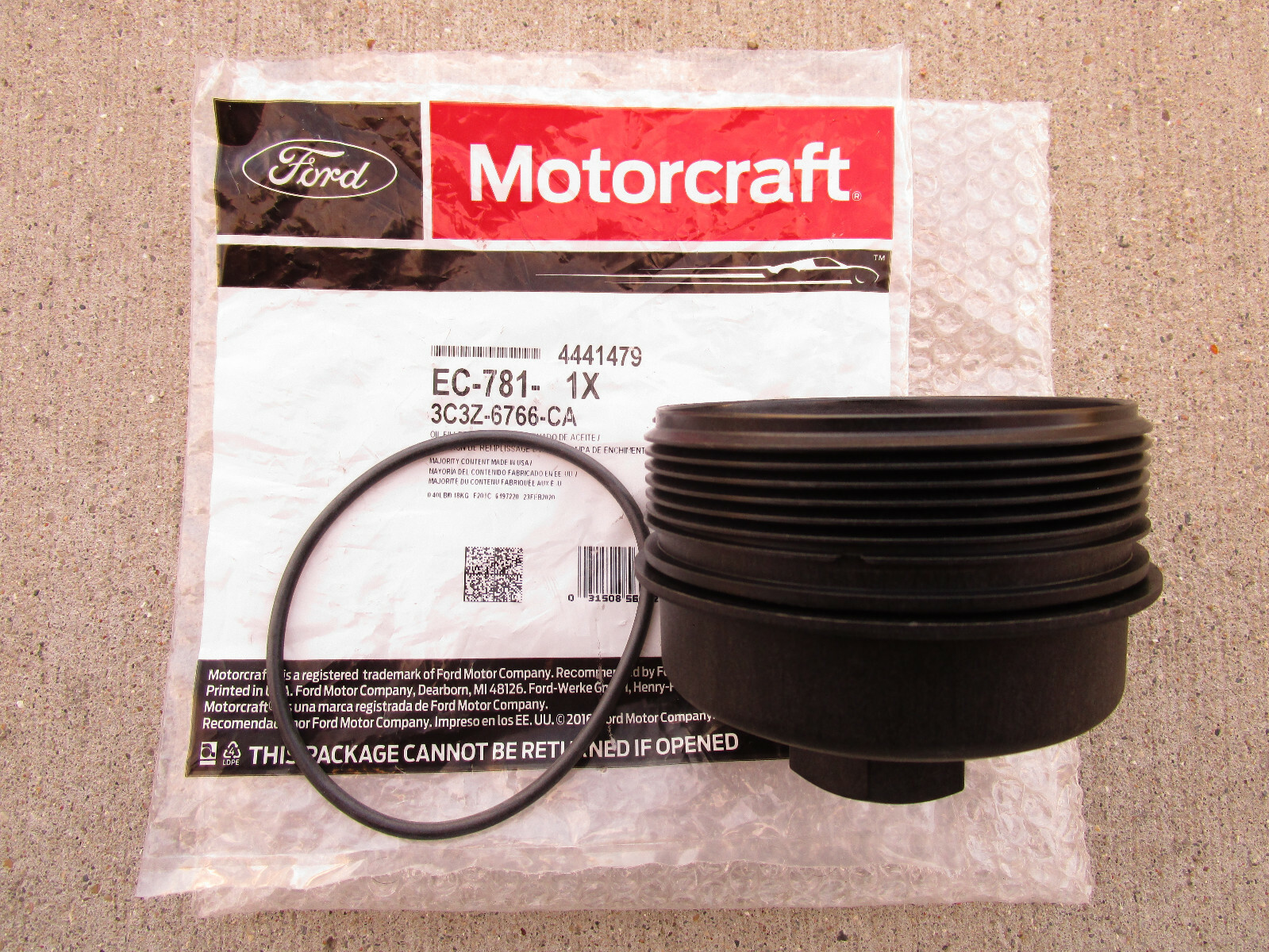 FORD 3C3Z-6766-CA MOTORCRAFT EC-781 DIESEL ENGINE OIL FILTER CAP GASKET OEM NEW | eBay