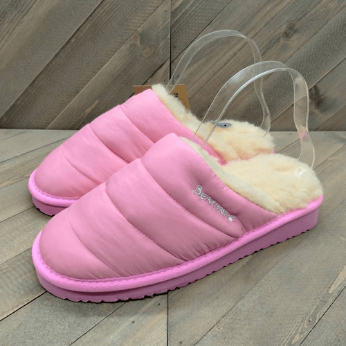 Bearpaw Puffy Scruff Wool Lined Slippers Women's Size 7 Pink Casual ...