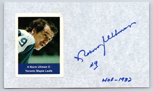 Norm Ullman Authentic Autographed Signed Toronto Maple Leafs HOF 3x5 ...