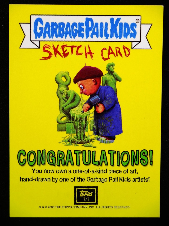 GPK 2005 All-New Series 4 JUSTIN GREEN Sketch Card ANS3 #37 Field Goal ...