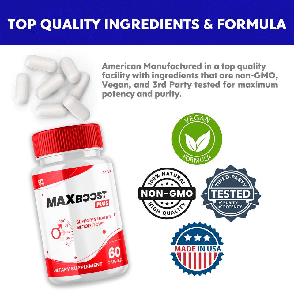 MaxBoost Plus Male Pills - Enhances Energy, Vitality & Stamina (1 Pack ...