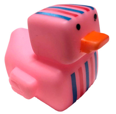 FREE SHIP - RARE PINK PIXELATED STRIPED CUBE CRUISING RUBBER DUCK ...