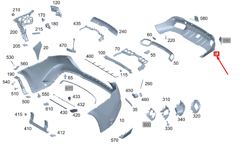 MERCEDES-BENZ GLE W167 Rear Bumper Lower Trim A1678852205 NEW GENUINE ...