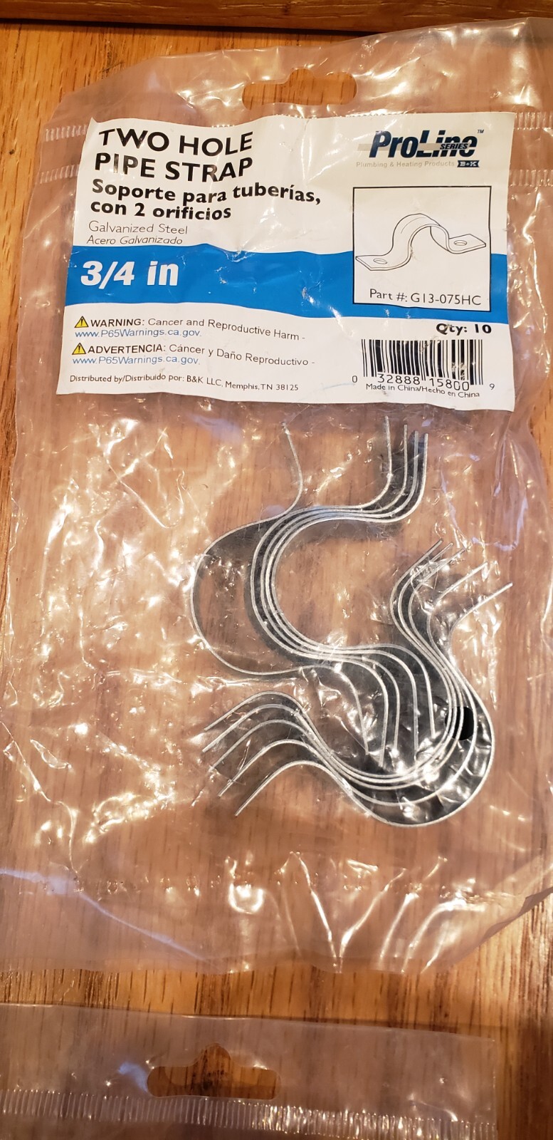 ProLine Two Hole Pipe Strap 3/4 In G13-075HC Pack Of 10 | eBay