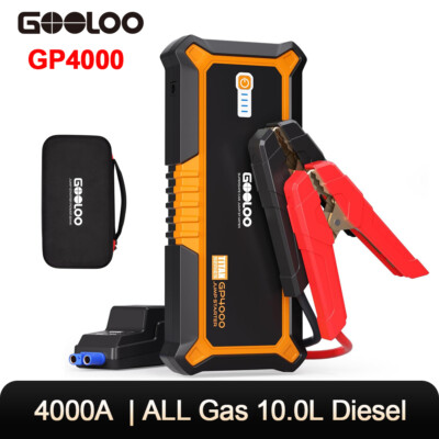 GOOLOO 4000A Jump Starter Portable 12V Power Bank Pack Battery Charger ...