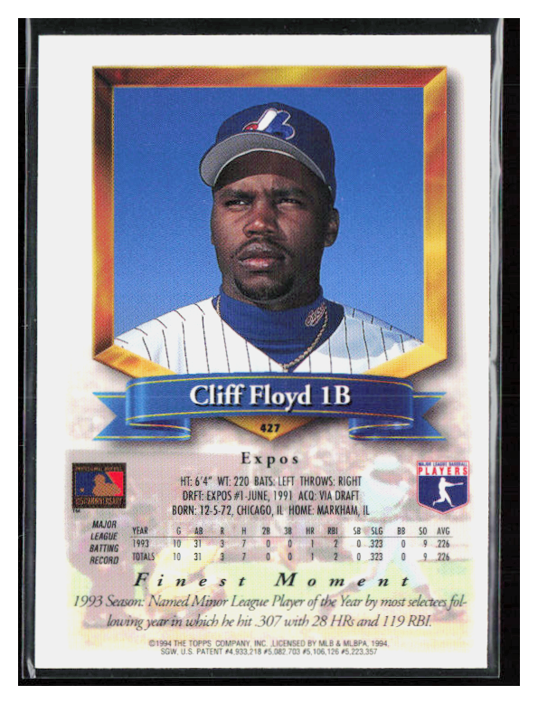 1994 Finest #427 Cliff Floyd | eBay