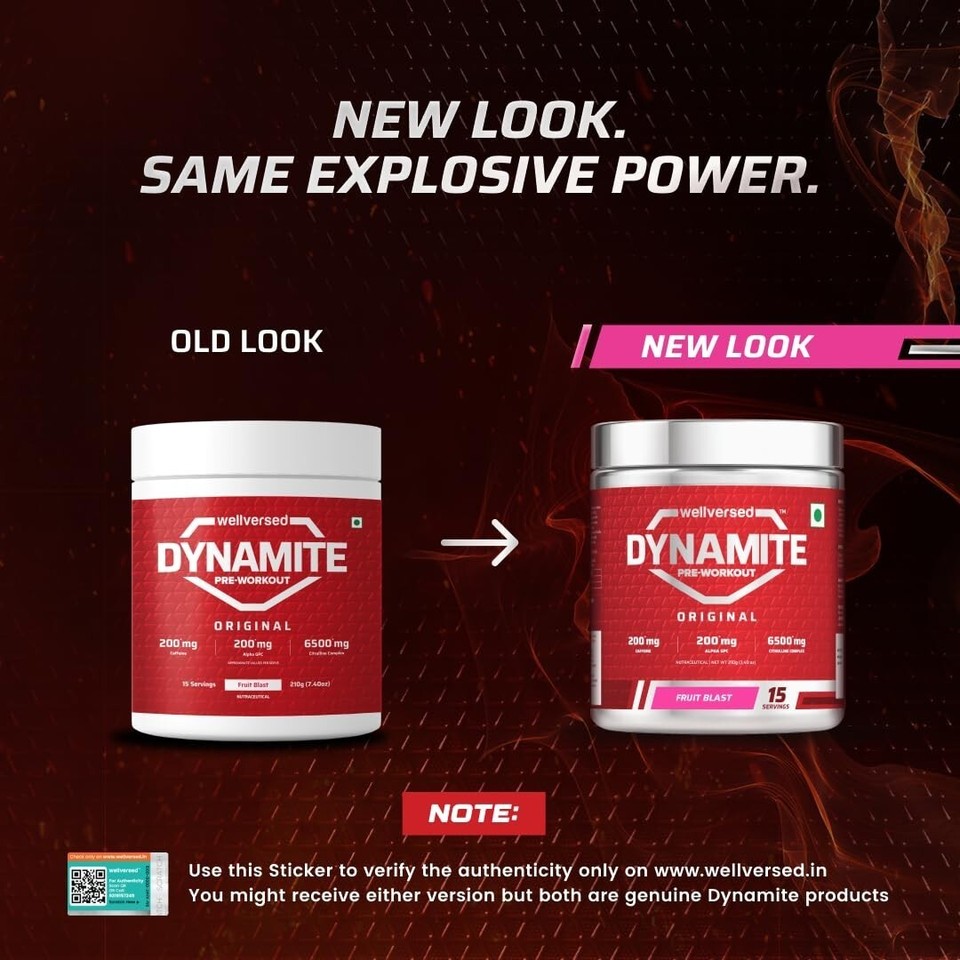 Dynamite pre workout (210g , 15 serving) fruit blast|Pre-Workout For ...