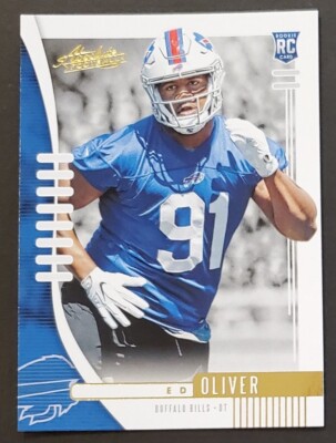 2019 Panini Absolute #144 Ed Oliver RC BILLS Rookie Yellow Parallel ...