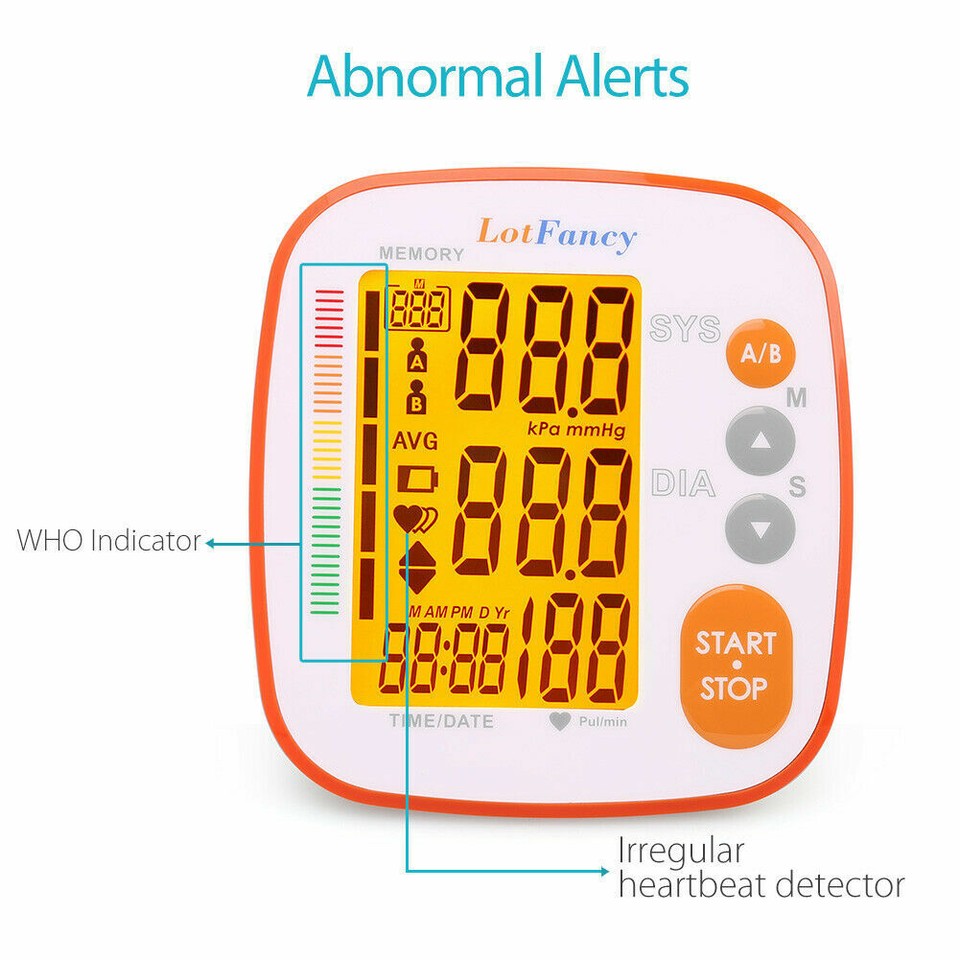 Automatic Arm Blood Pressure Monitor Digital Pulse Heart Rate Machine ...