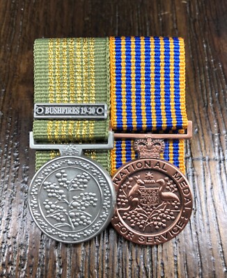 National Emergency, With B/Fire Clasp & National Medal, Replica ...