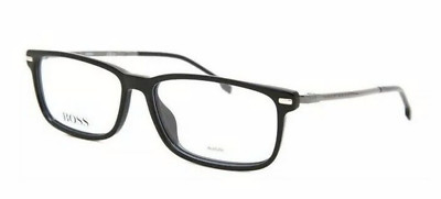 New Hugo Boss Reading Glasses 0933 807 55-15 Shiny Black & Silver ...