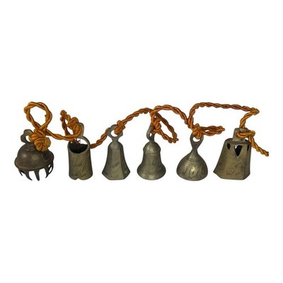 Vintage Brass Bells of Sarna India On Twisted Rope Set Of 6 Door Wall ...