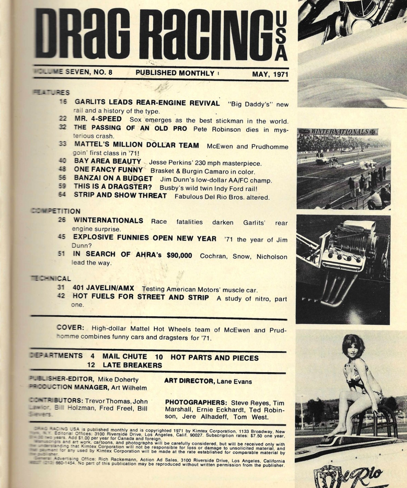 1968 1969 1970 1971 Drag Racing Magazines. Sold separately, your choice ...
