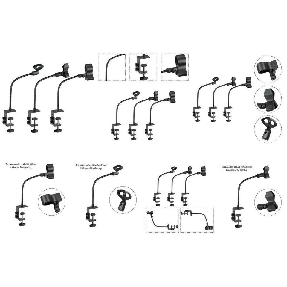Flexible Mic Gooseneck Stand with Desk Clamp for Radio and Podcast ...