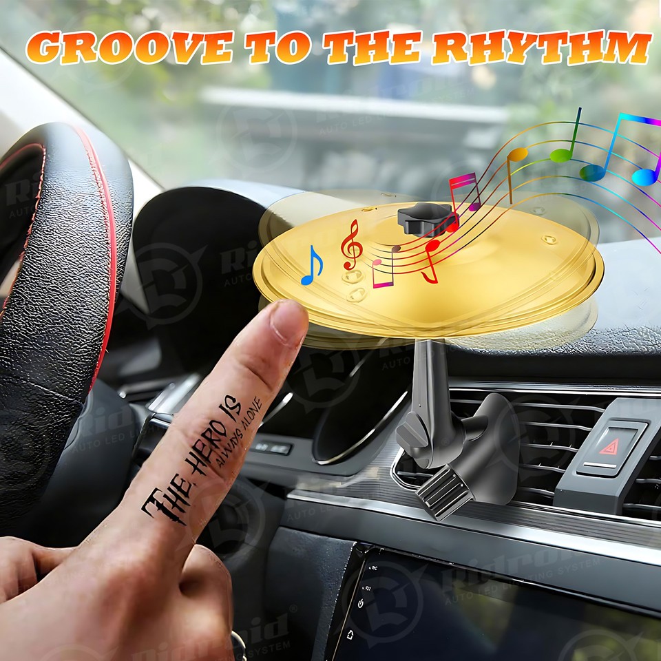 Car Cymbal Mini Drum Crash Cymbal Gold For Car Vent Interior Driving ...