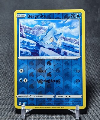 Bergmite Common Reverse Holo Water 2021 Pokemon TCG Evolving Skies Card ...