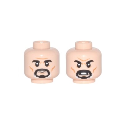 LEGO - Minifig, Head - Black Eyebrows, Black & White Goatee - Neutral ...