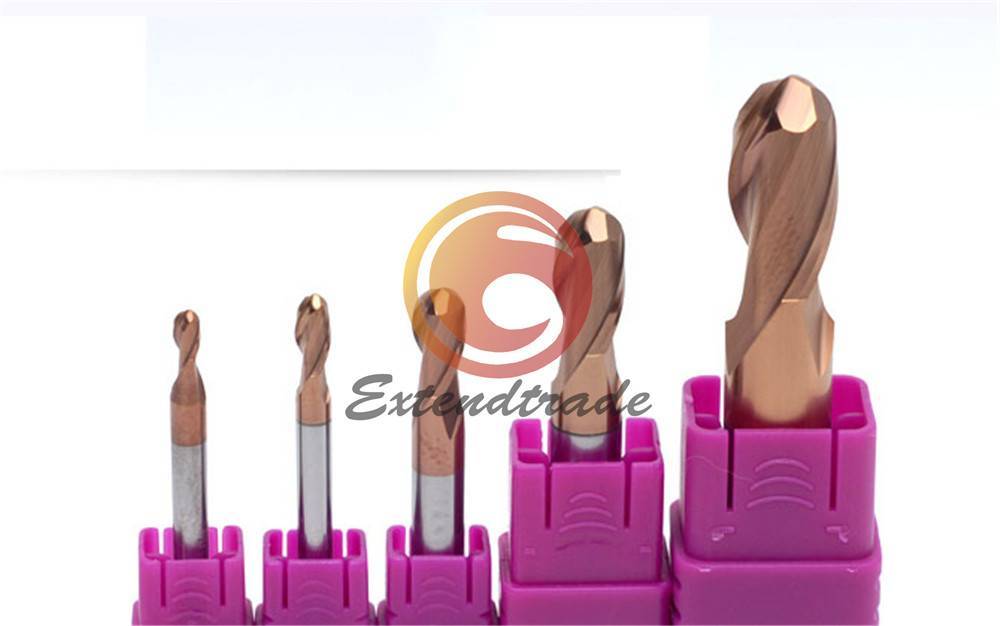 HRC60 solid carbide Ball head milling cutter 2 flutes Ball Nose End ...