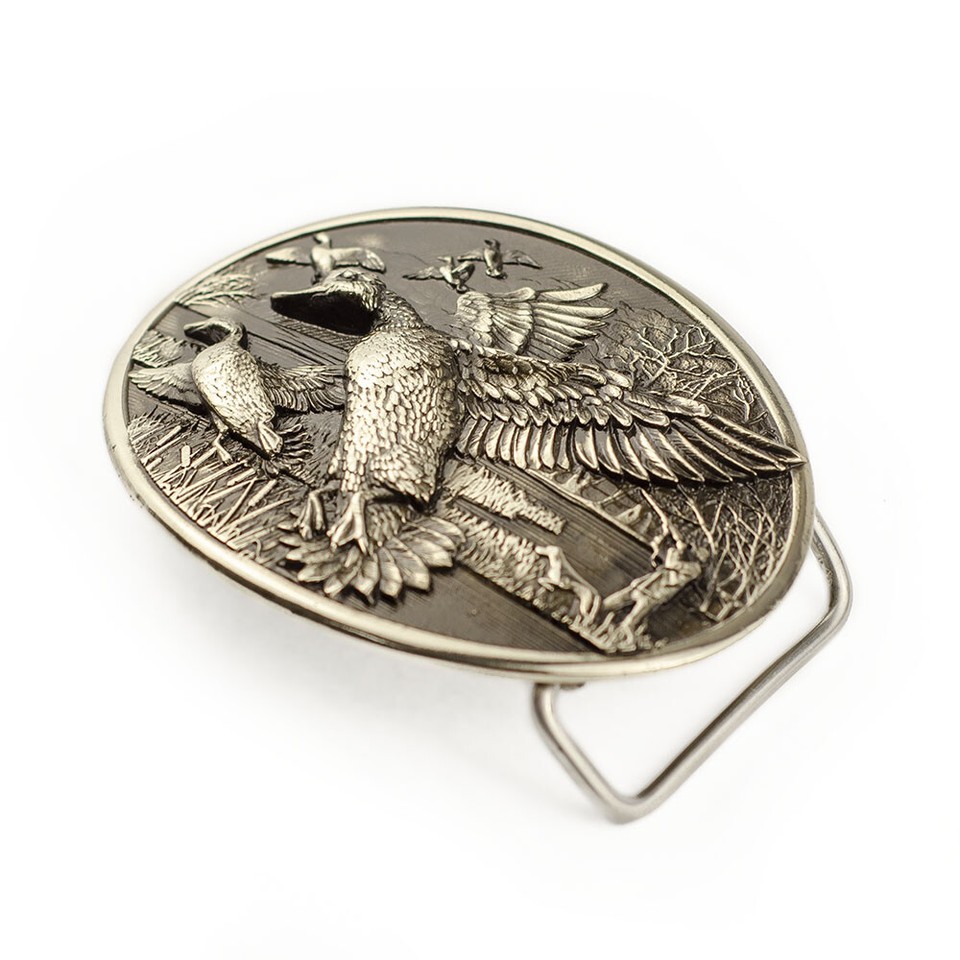 Mallard german silver belt buckle, Duck hunting, Trophy duck season ...