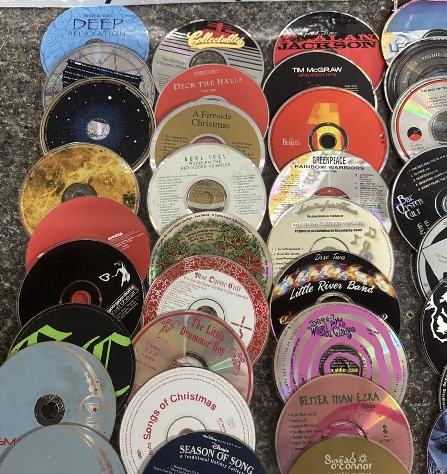 LOT of 100 Loose Music Cds (Discs Only) Random Assorted CDs See ...