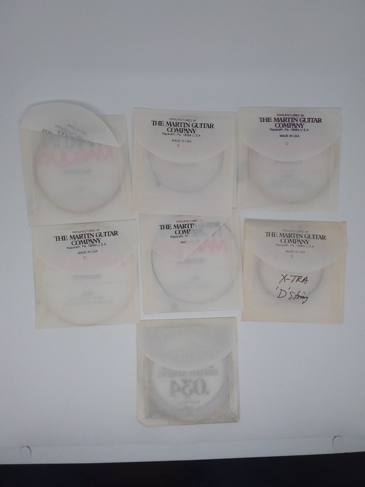 6 Lot Martin Marquis Acoustic Guitar Strings Vintage MQ13 MQ35 MQ17 ...