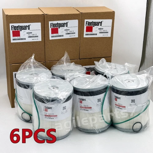 6PCS Fleetguard FS19915 L9915F Fuel Filter Cummins with Water Separator ...