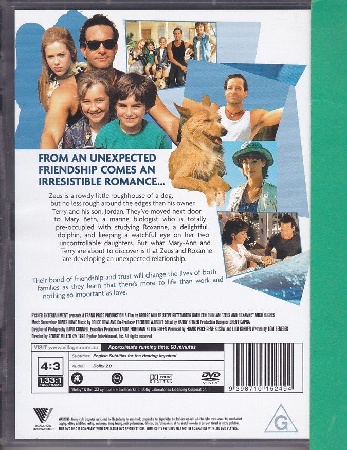 Zeus and Roxanne (DVD, 1997, Region 4) Steve Guttenberg, Miko Hughes ...