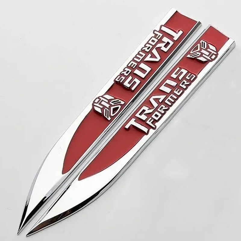 2x Transformers Autobot Metal Emblem Car Fender Blade Badge 3D Sticker ...