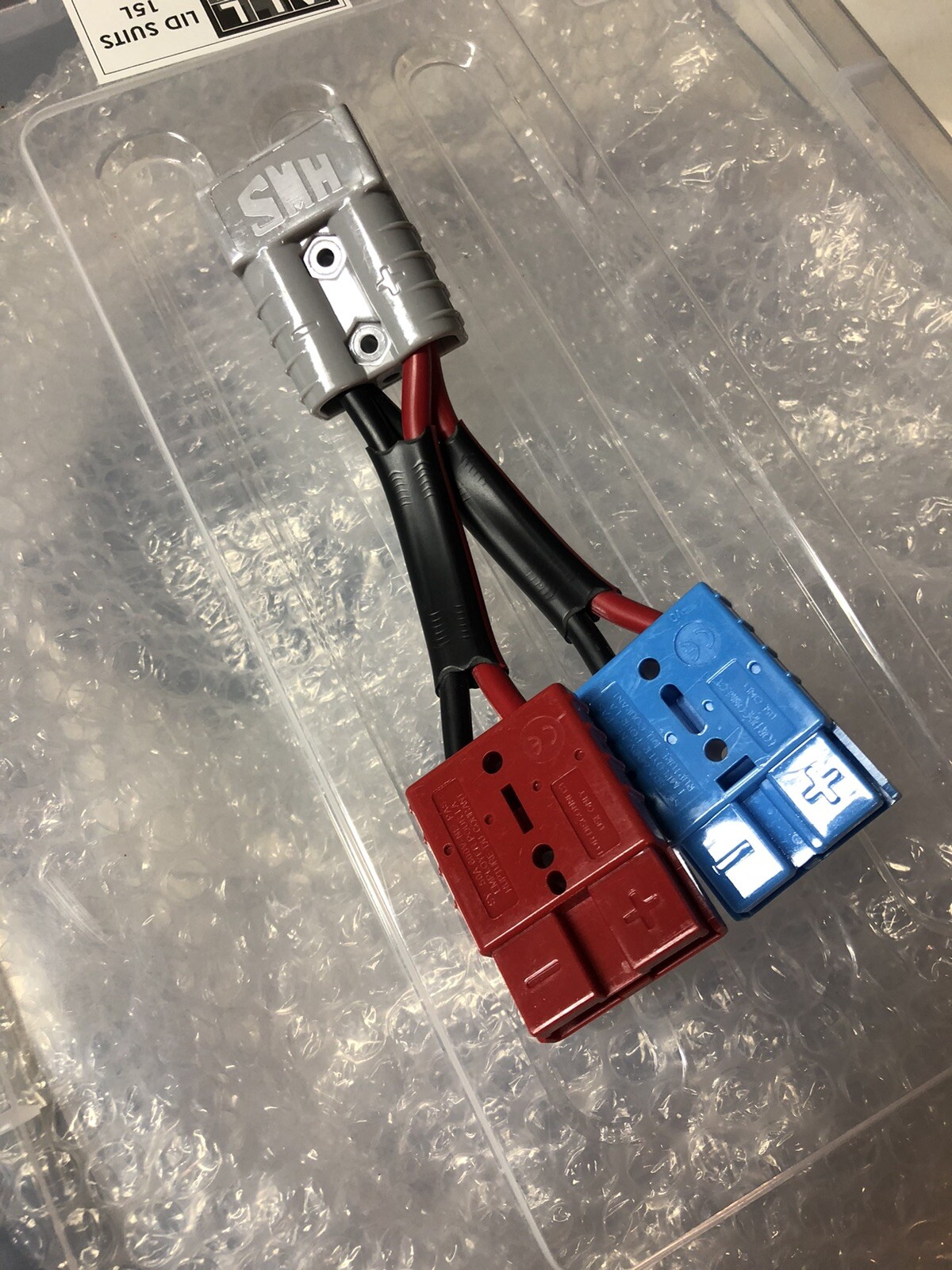 Red Blue Anderson Style Plug Connector Double Y Adaptor 8 B&S 59 AMP ...