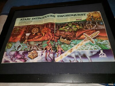 Atari Swordquest Rare Original Promo Poster Ad Framed! | eBay
