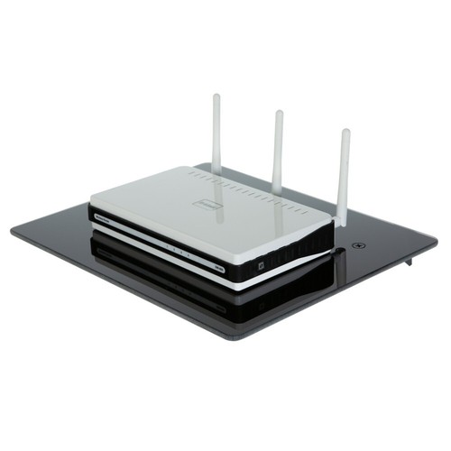 Wall Mount Shelf For TV Media Box Players Routers DVR Tempered Glass | eBay